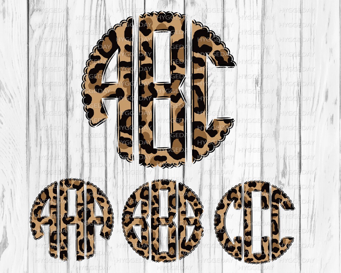 Leopard Doodle Monogram Letters Png Leopard Letters Cheetah - Etsy