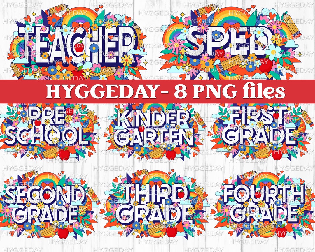 Back to School Bundle Png 8 Files Sublimation Download - Etsy