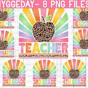 Back to School Bundle Png, 8 Files, Sublimation Download, Grade ...