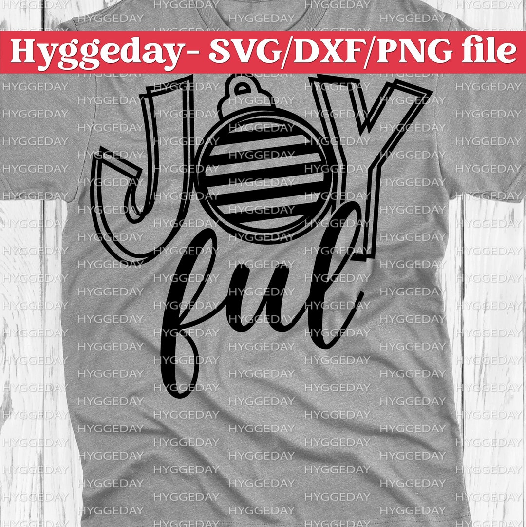 Joyful With Bauble Svg Dxf Png, Christmas, Joy, Bulb, Bauble, Stripe ...