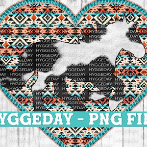 Aztec Heart With Horse PNG Sublimate Download Equestrian - Etsy