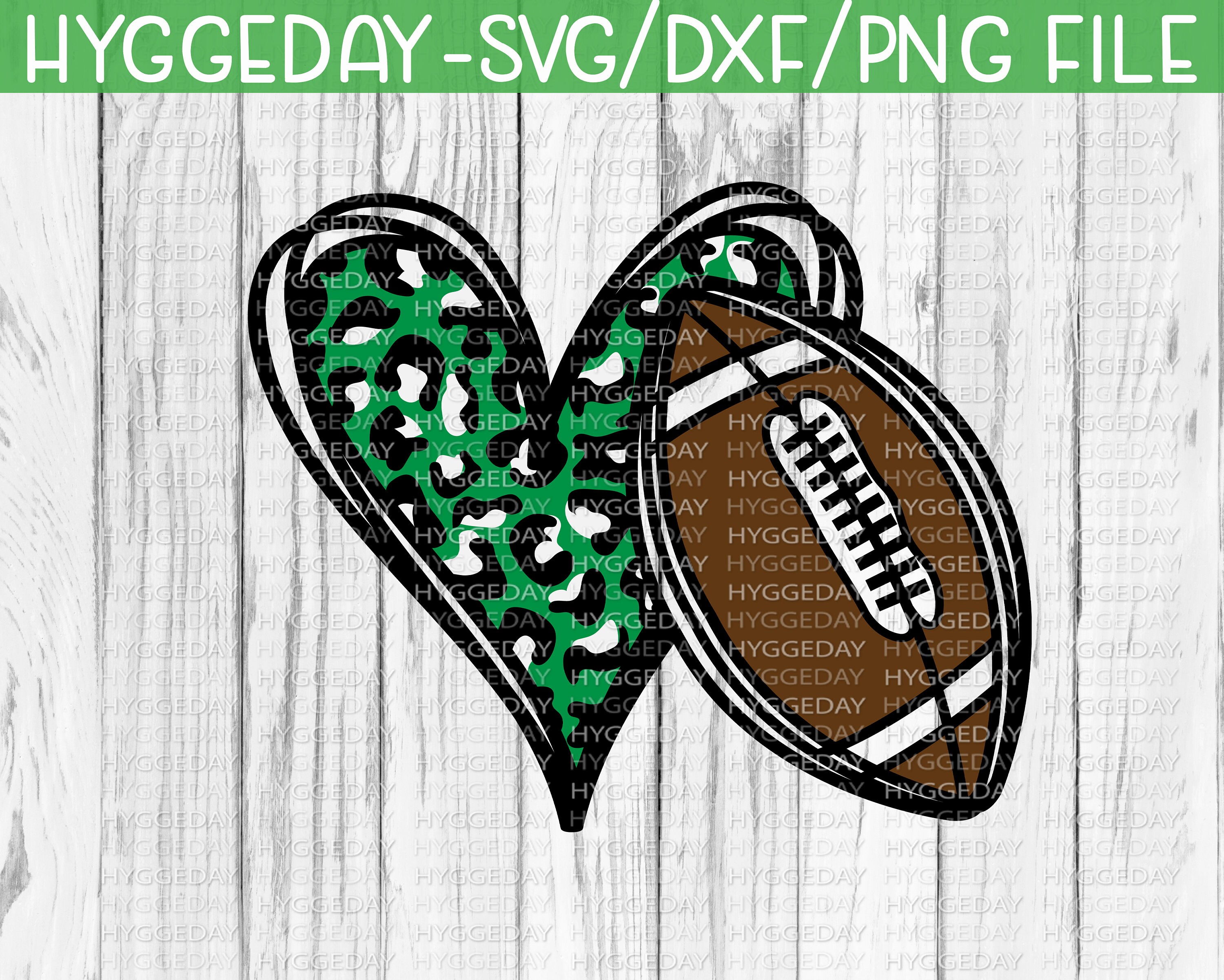 Football With Heart SVG DXF PNG Game Day School Team - Etsy