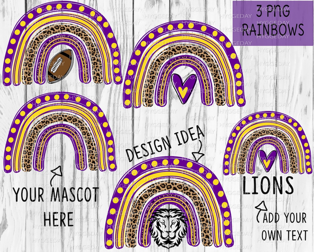 3 School Spirit Rainbows PNG, Sublimation Download, Team Colors, Game ...