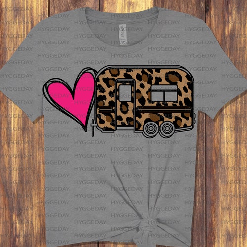 Leopard Love Camper Svg DXF PNG Happy Camper Camping | Etsy