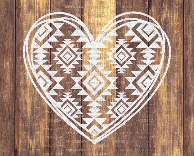 Aztec Heart Svg Dxf Png Love Valentines Day Files for - Etsy