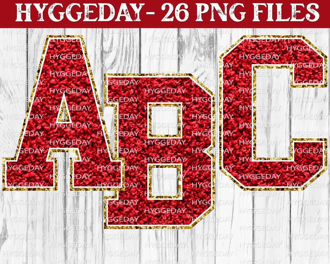 Digital Chenille Letters PNG Digital Download Sublimate - Etsy