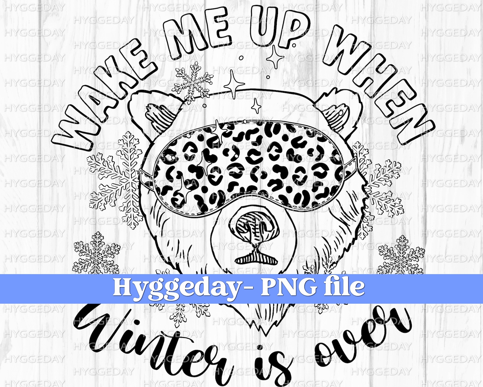 Wake up Bear PNG Digital Download Sublimate Winter - Etsy