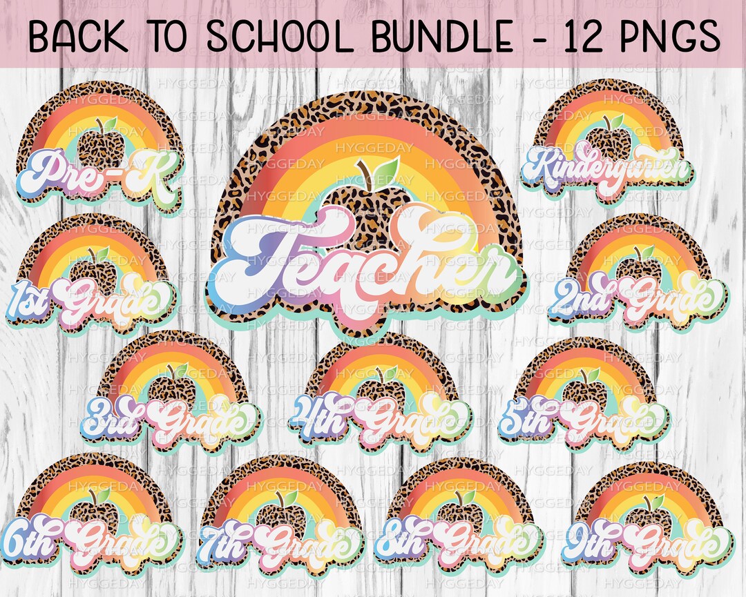 Back to School Bundle Png, Sublimation Download, Grade, Teacher ...