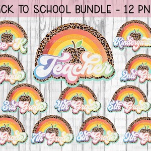 Back to School Bundle Png, Sublimation Download, Grade, Teacher ...