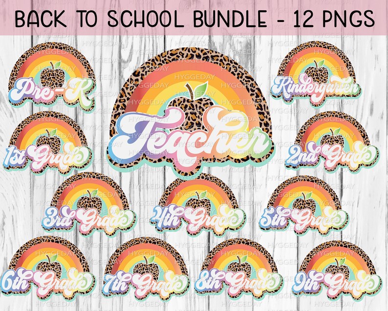 Back to School Bundle Png Sublimation Download Grade | Etsy