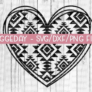 Aztec Heart Svg Dxf Png, Love, Valentines Day, Files for Cricut ...