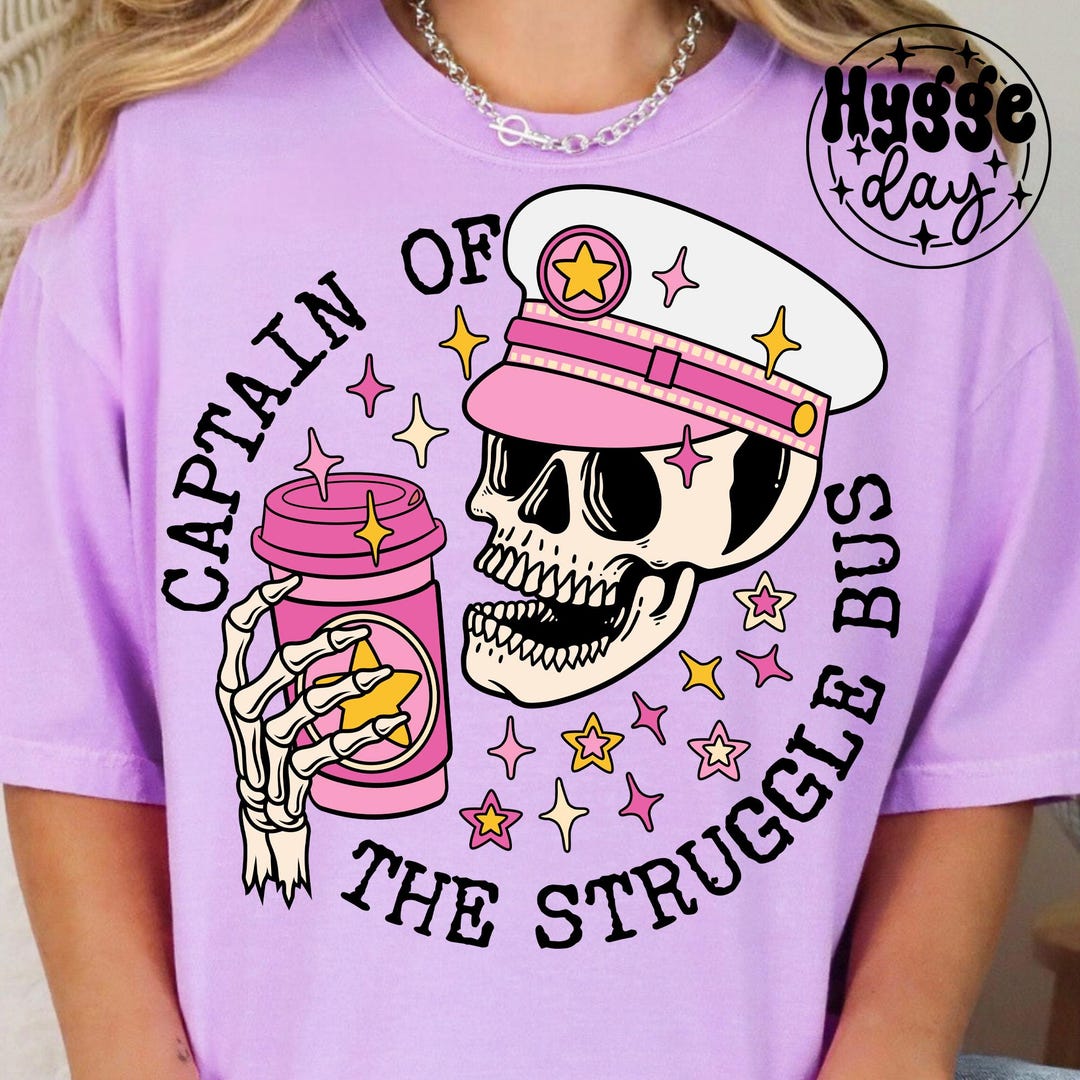Captain of the Struggle Bus PNG - Sarcastic Coffee Skull Design ...