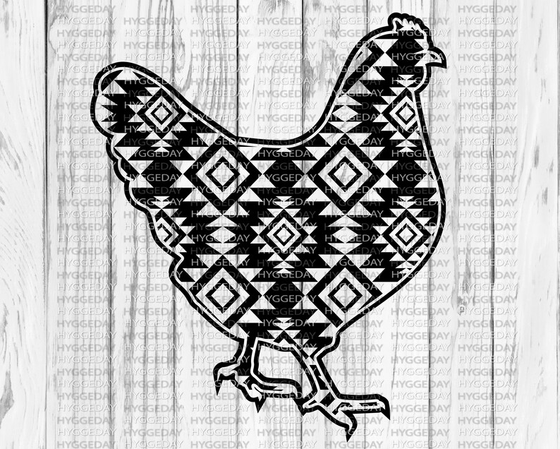 Aztec Chicken Svg Dxf PNG Chick Rooster Country Show Time - Etsy