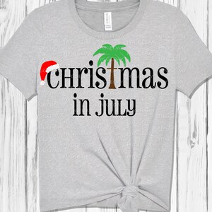 Christmas in July Svg Dxf Png, Summer, Christmas, Palm Tree, Santa ...