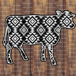 Aztec Cow Svg Dxf PNG, Country, Show Time, Stock Show, Western, Farm ...
