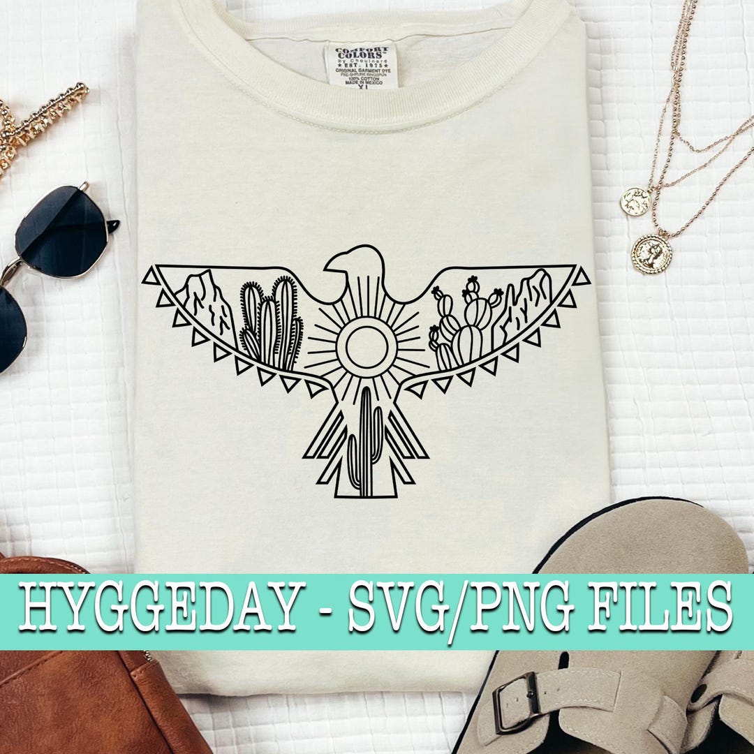 Thunderbird Desert Scene SVG PNG DXF: Cricut, Silhouette (digital ...