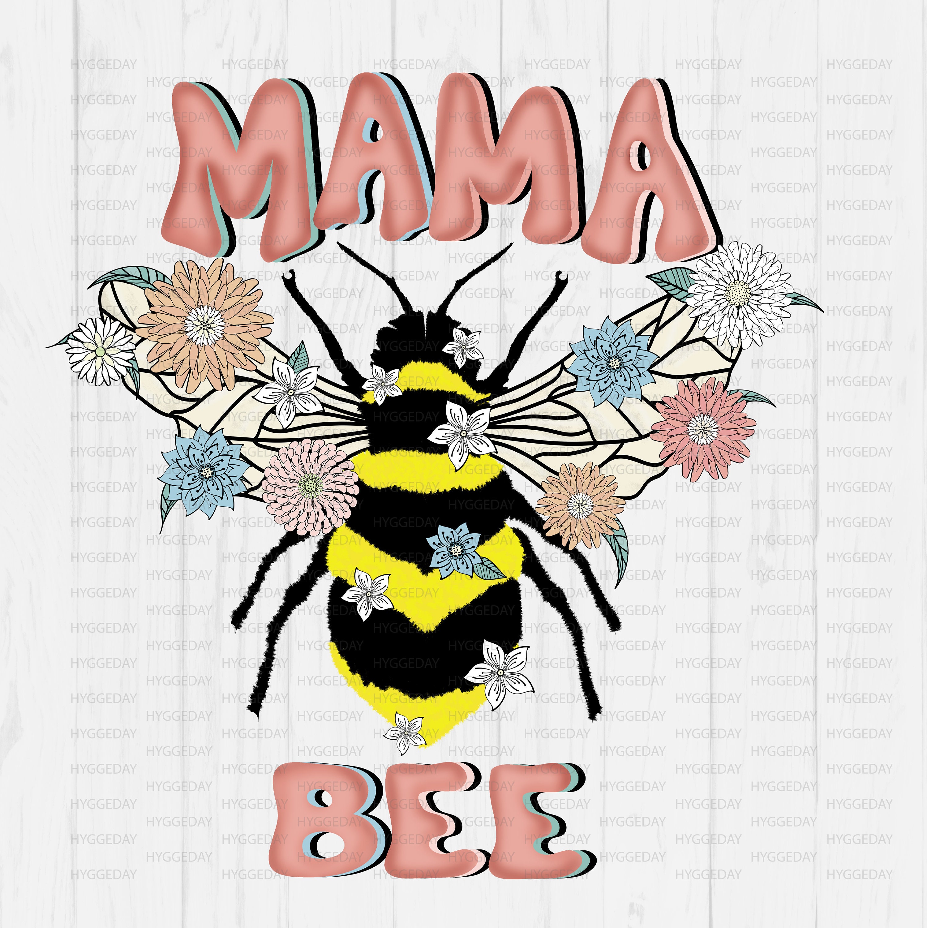 Mama Bee png Sublimation PNG watercolor flowers boho | Etsy