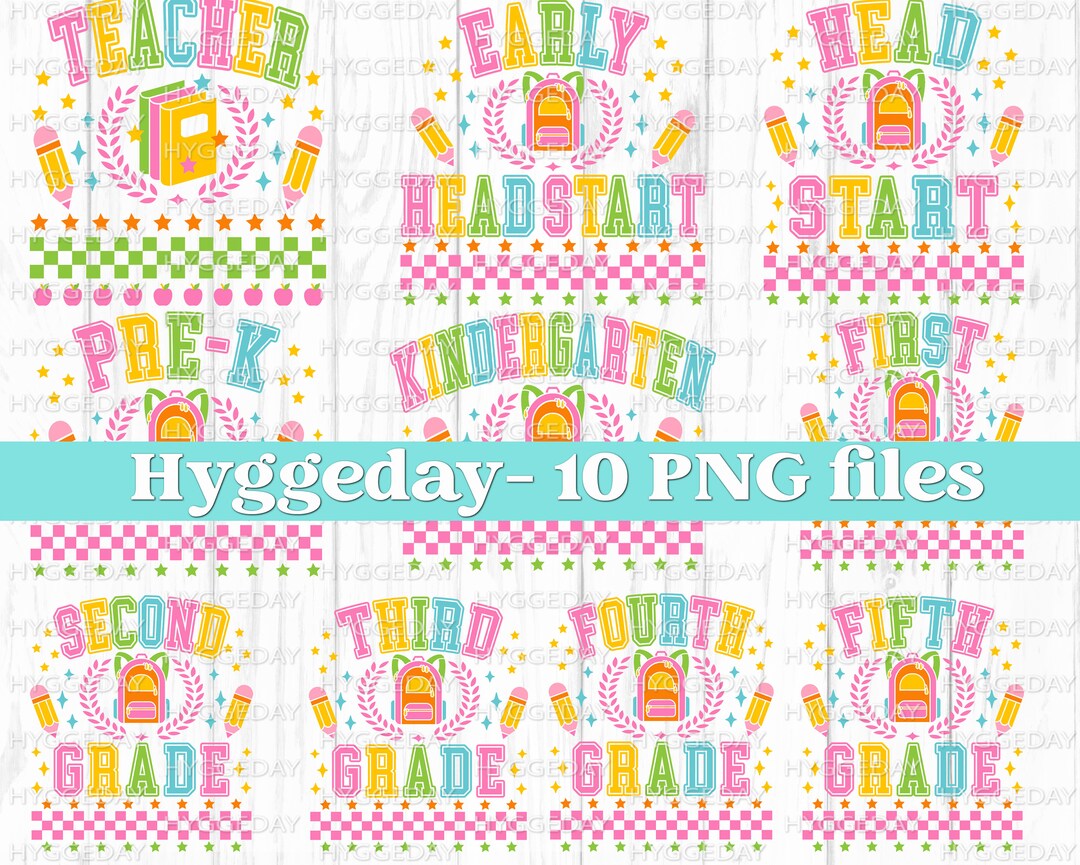 School Grades Bundle PNG, Digital Download, Sublimate, Sublimation ...