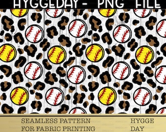 Seamless Baseball Leopard Png Sublimate Download Digital | Etsy