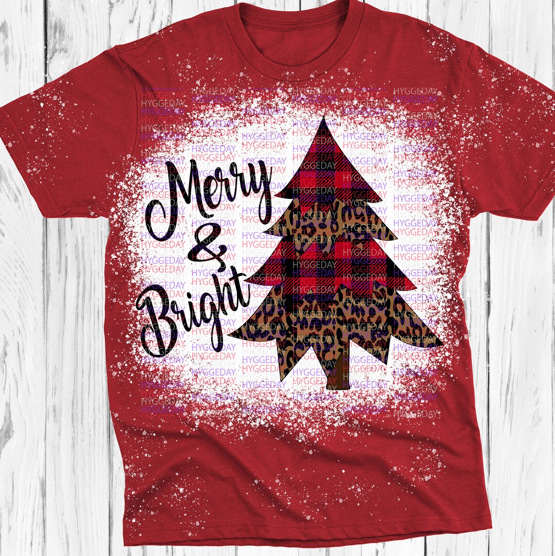 Merry and Bright Svg Dxf PNG, Christmas Tree, Cheetah, Buffalo Plaid ...