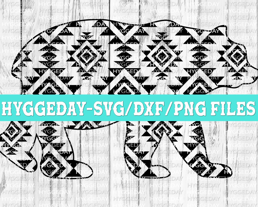 Aztec Bear Svg Dxf Png, Boho, Tribal, Pattern, Country, Americana ...