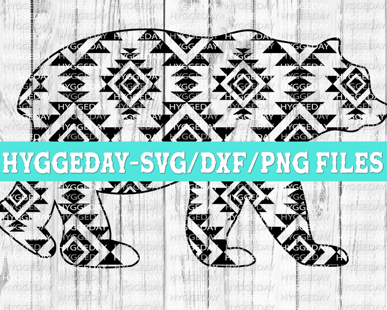 Aztec Bear Svg Dxf Png Boho Tribal Pattern Country | Etsy