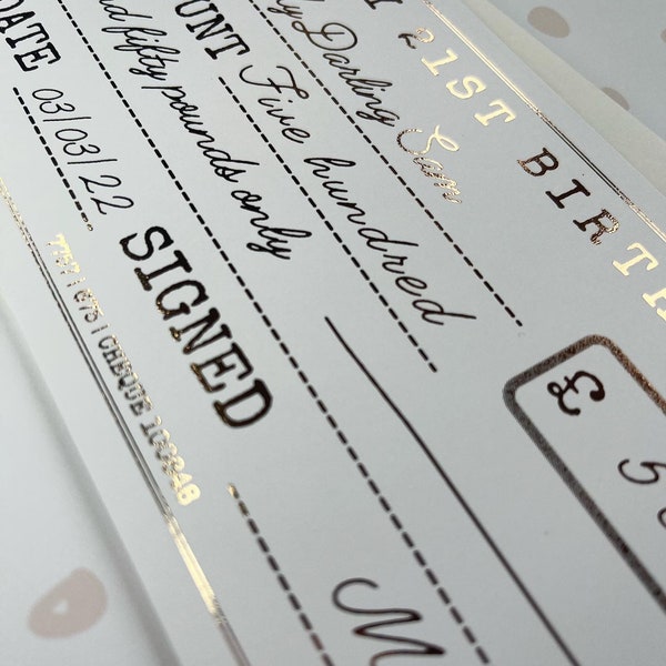 18th Birthday Cheque - Etsy UK