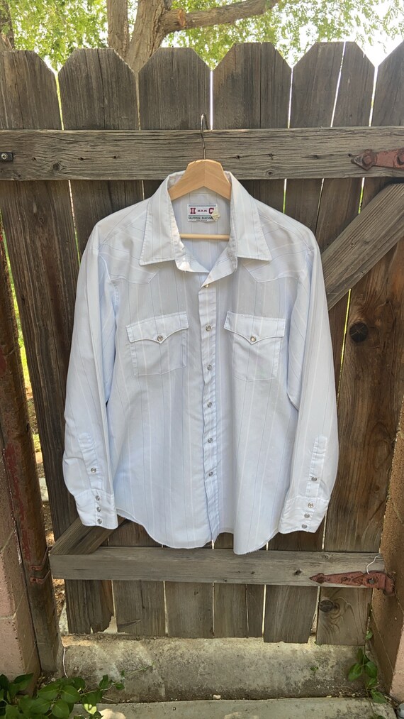 Vintage H bar C Western shirt/ Men embroidered plaid … - Gem