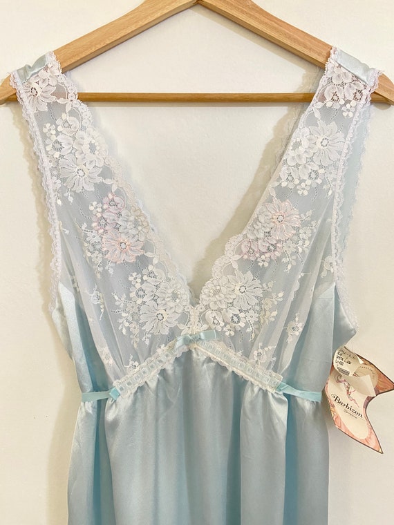 Vintage 1970s Barbizon Blue Green Nightgown Gem