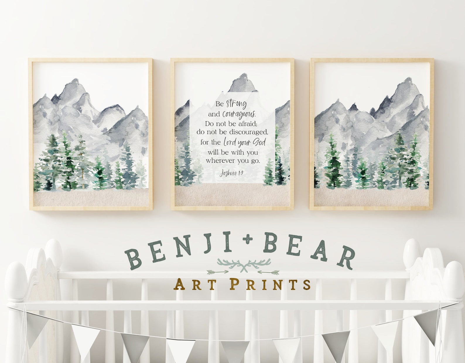 Joshua 1:9 Scripture Wall Art Bible Verse Prints Boy - Etsy