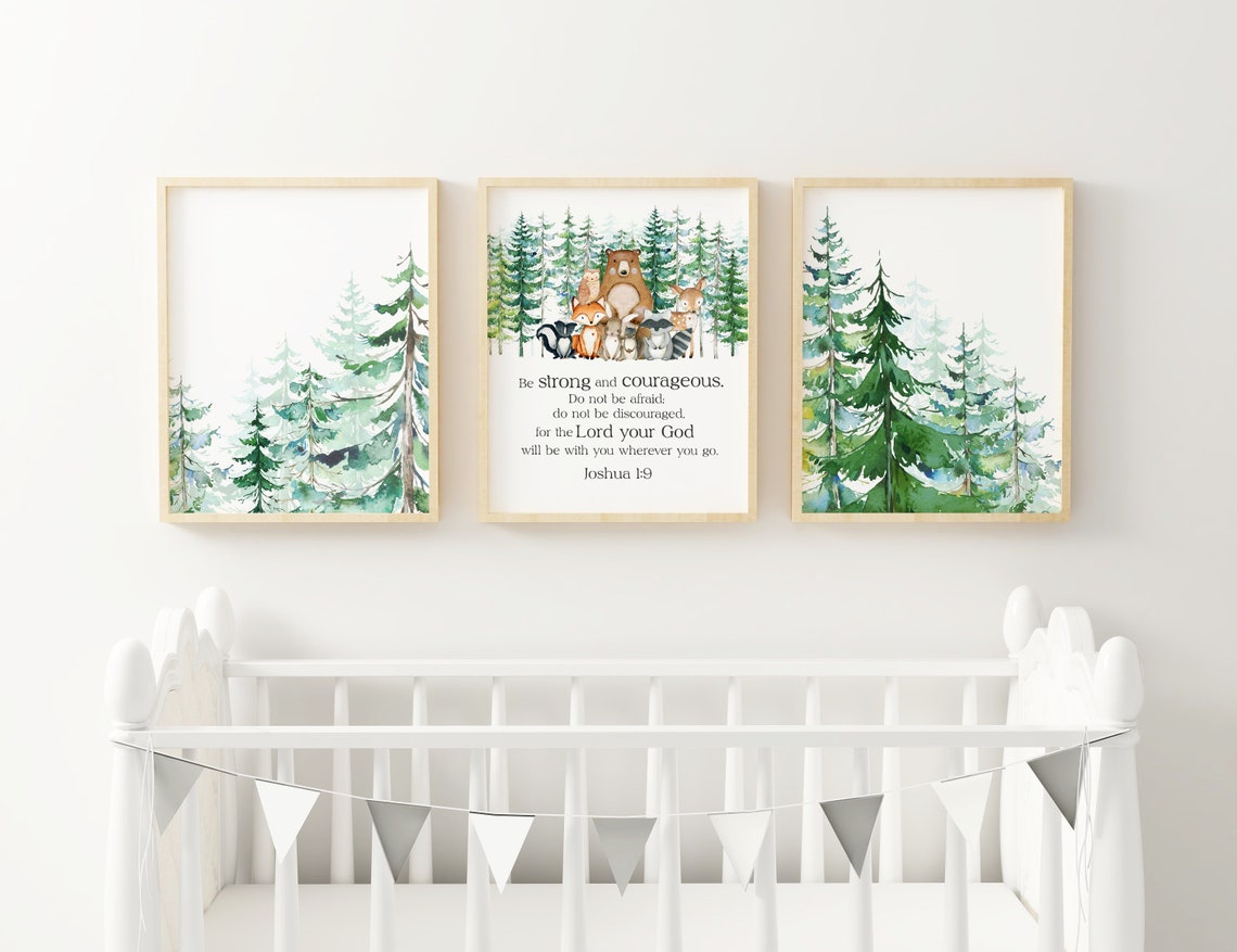 Scripture Wall Art Joshua 1:9 Art Print Bible Verse Prints | Etsy