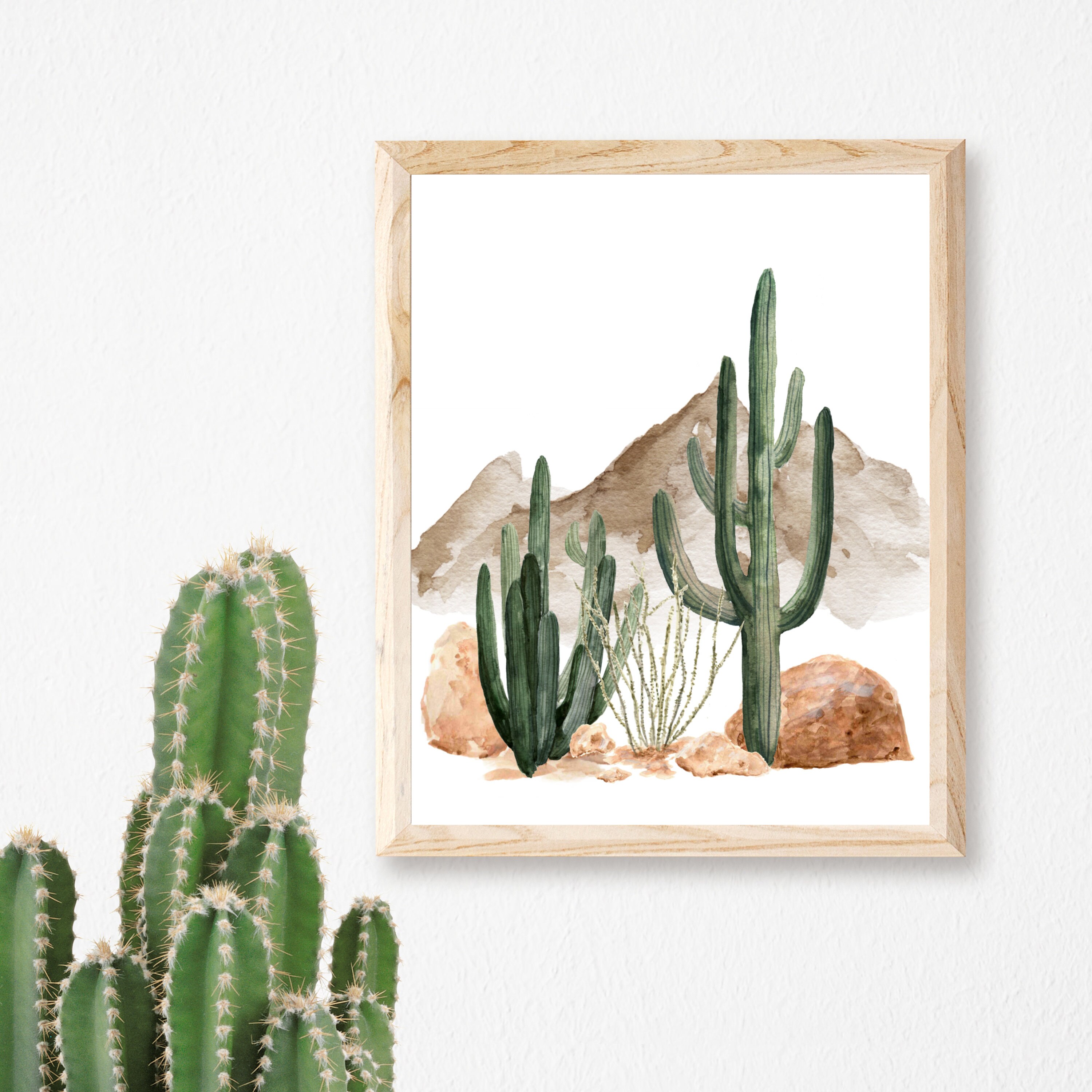 Cactus Wall Art Cactus Art Print Boho Nursery Decor Cactus - Etsy
