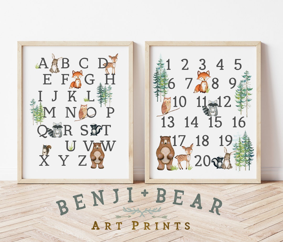 Alphabet Print Number Print Education Art Print Homeschool - Etsy