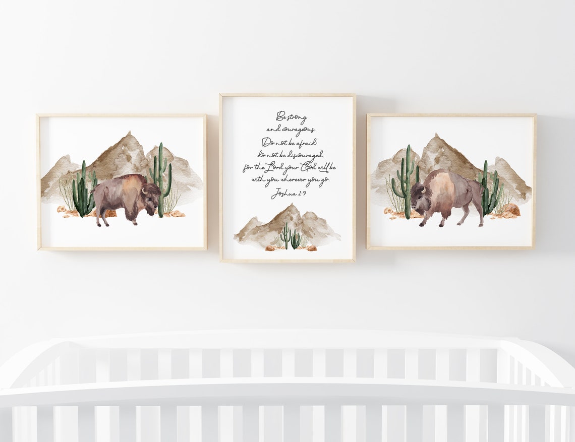 Joshua 1:9 Art Print Scripture Wall Art Bible Verse Prints | Etsy