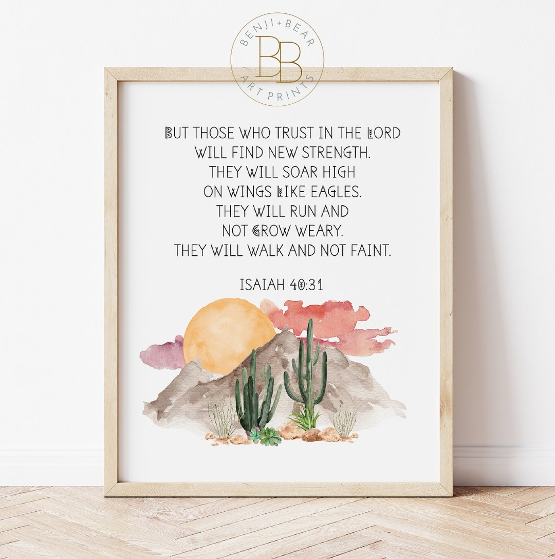 Cactus Nursery Print Bible Verse Art Print Christian Wall - Etsy