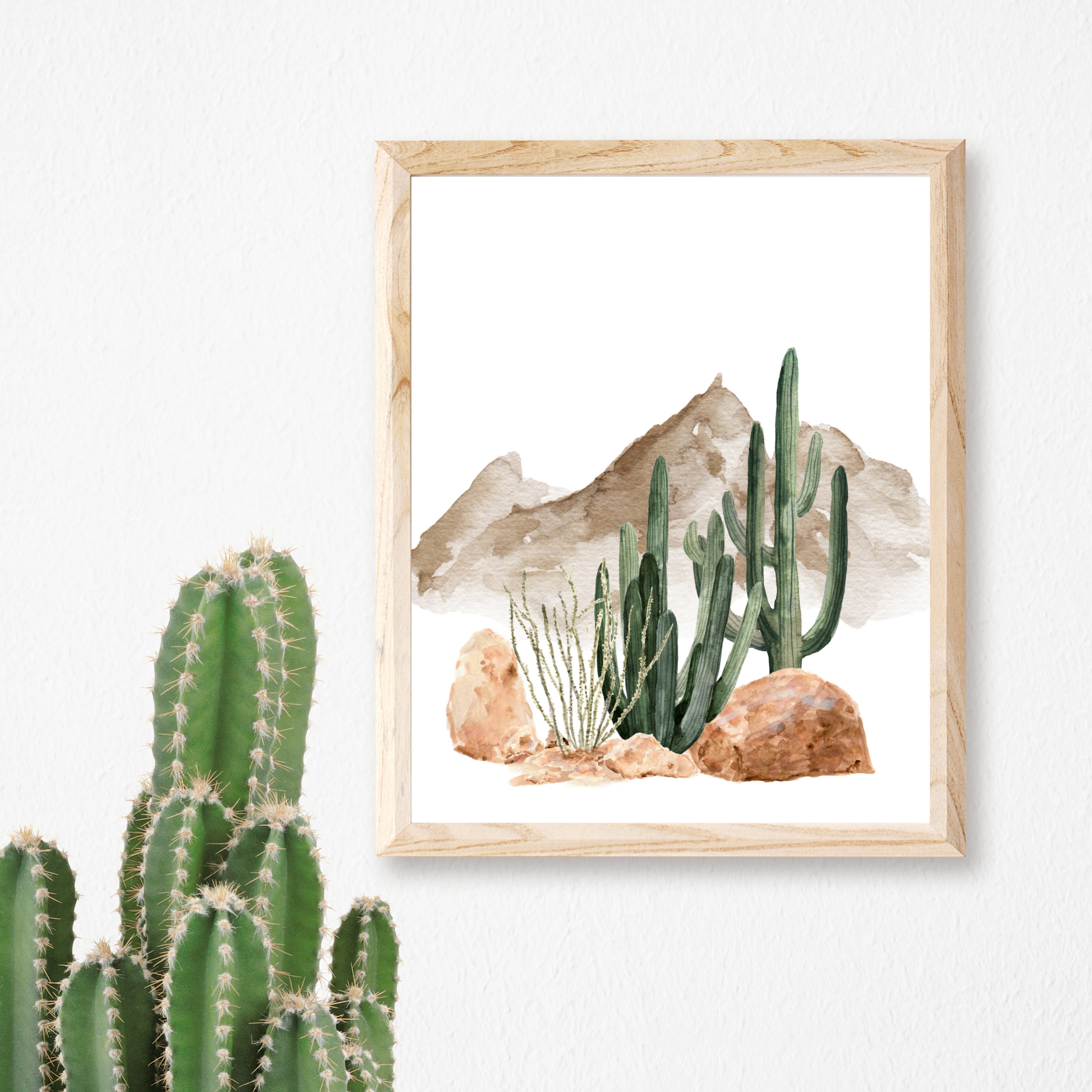 Cactus Wall Art Cactus Art Print Boho Nursery Decor Cactus | Etsy