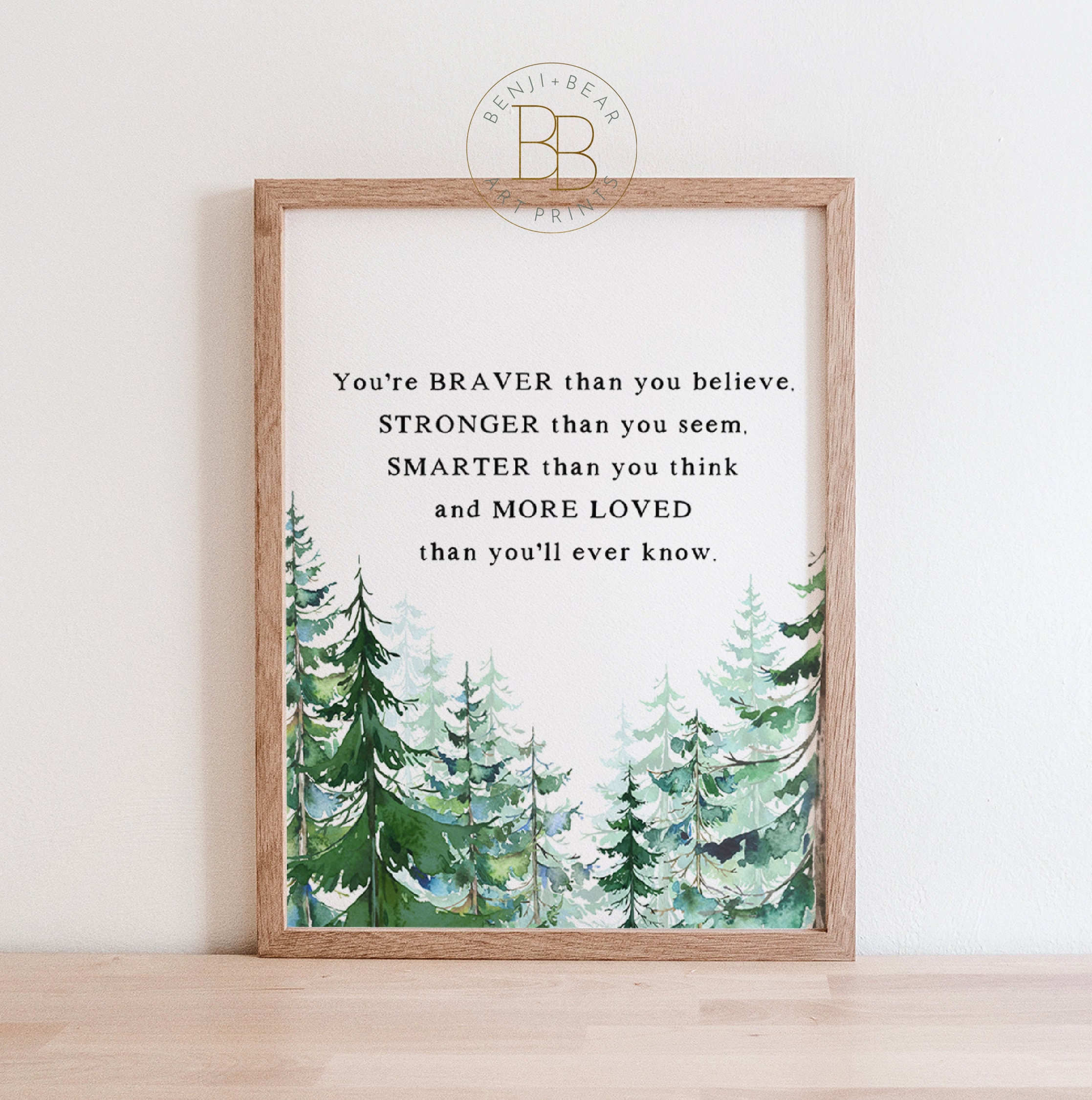 Woodland Nursery Prints Inspirational Wall Art Woodland - Etsy