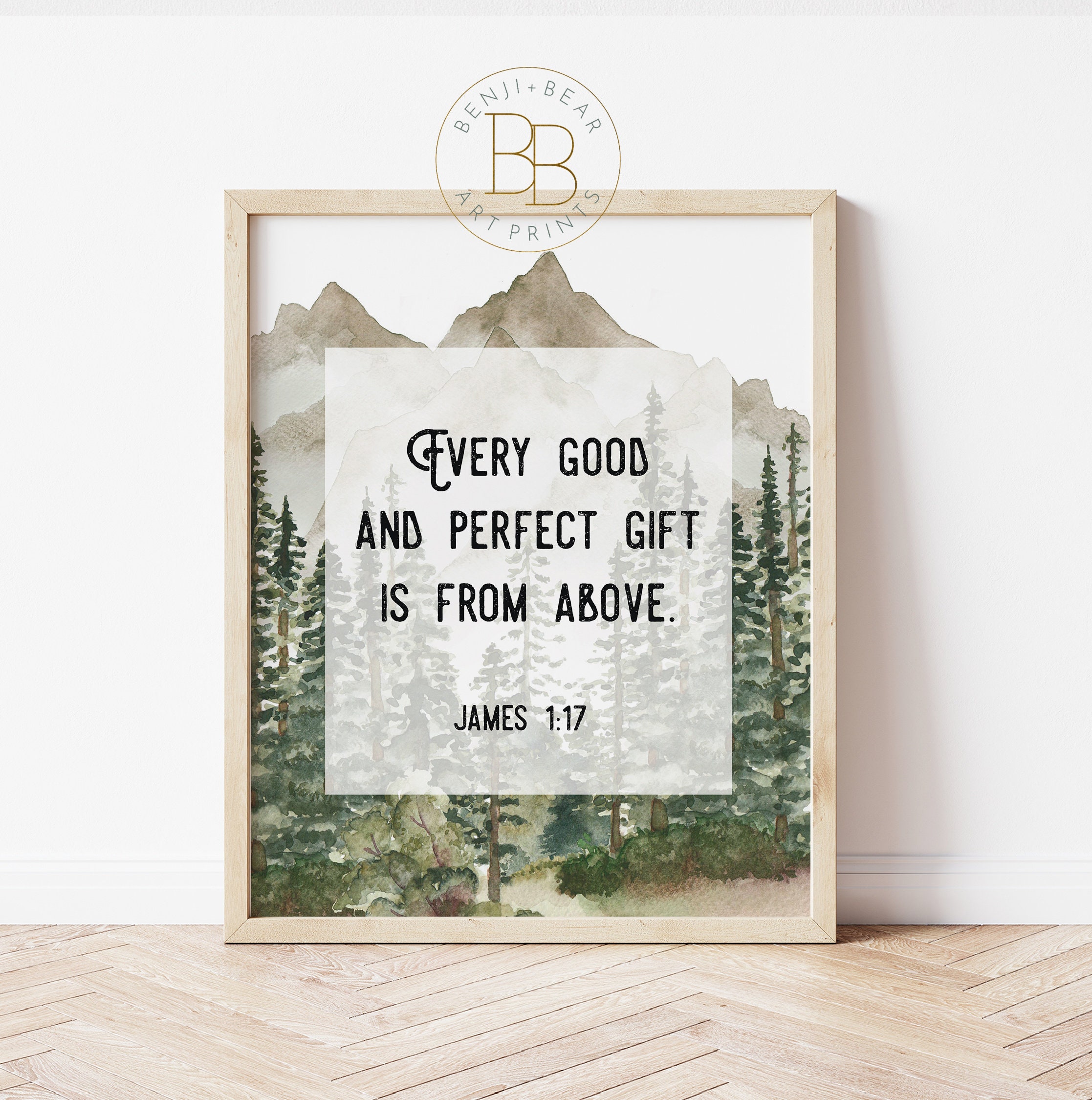 Bible Verse Art Prints Christian Wall Art James 1:17 - Etsy