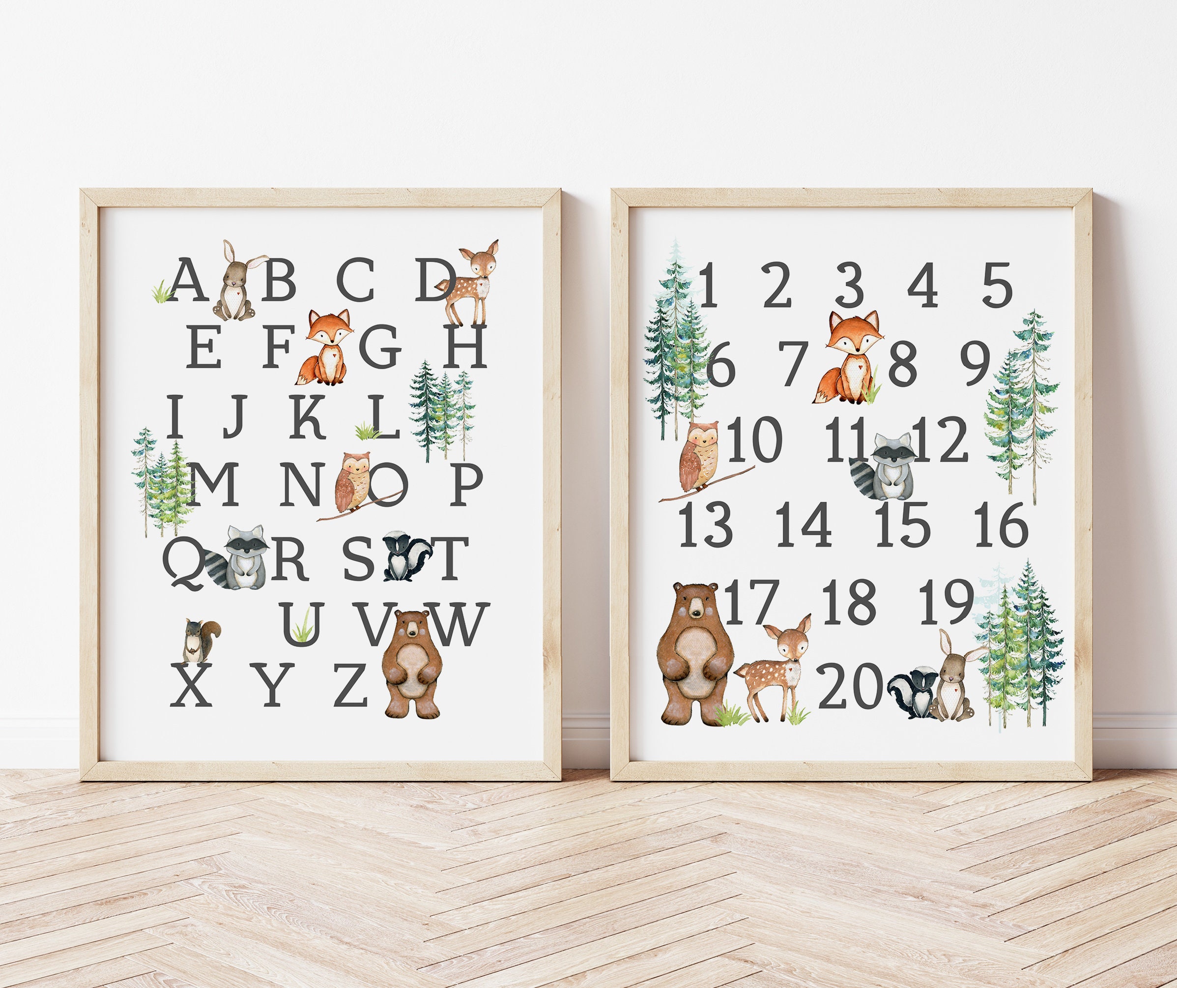 Alphabet Print Number Print Education Art Print Homeschool | Etsy