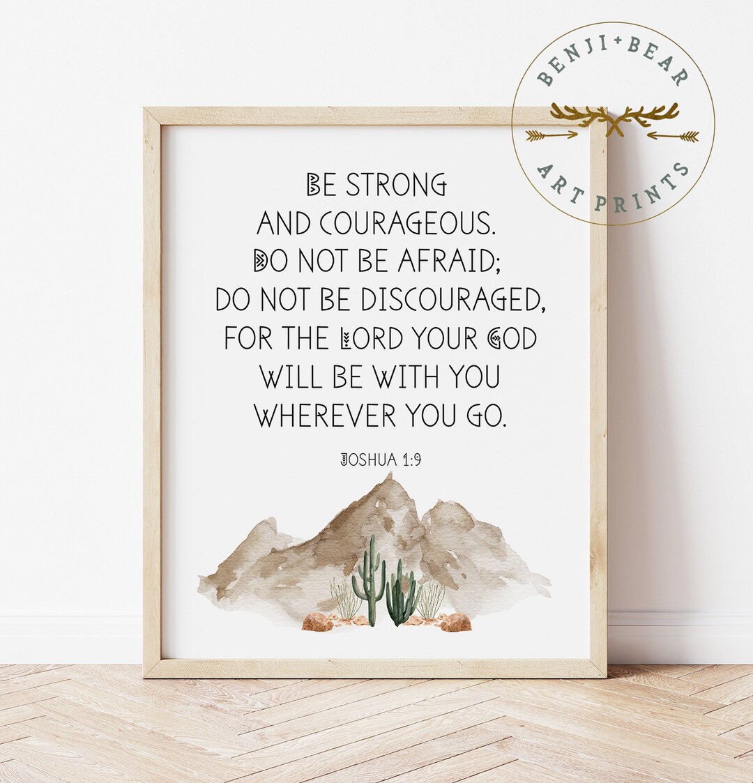 Cactus Nursery Print Bible Verse Art Print Joshua 1:9 - Etsy