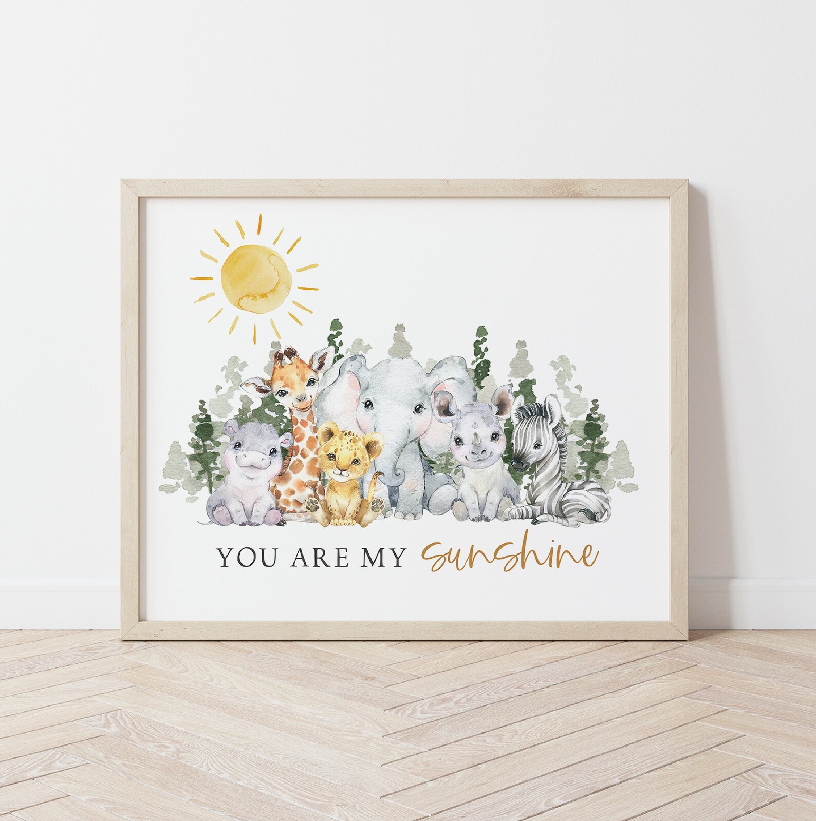 You Are My Sunshine Print Zoo Animal Print Nursery Print - Etsy