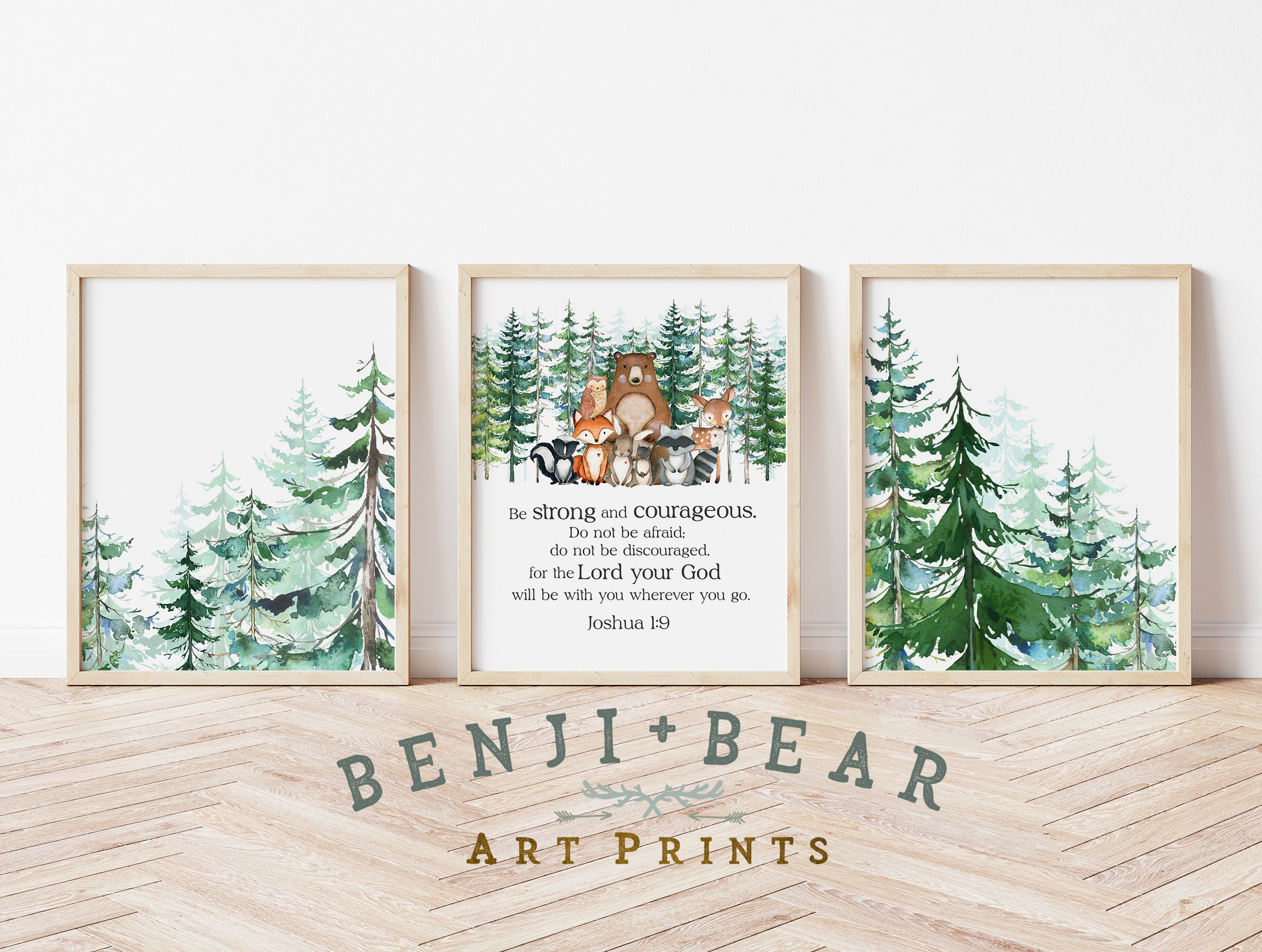 Scripture Wall Art Joshua 1:9 Art Print Bible Verse Prints | Etsy