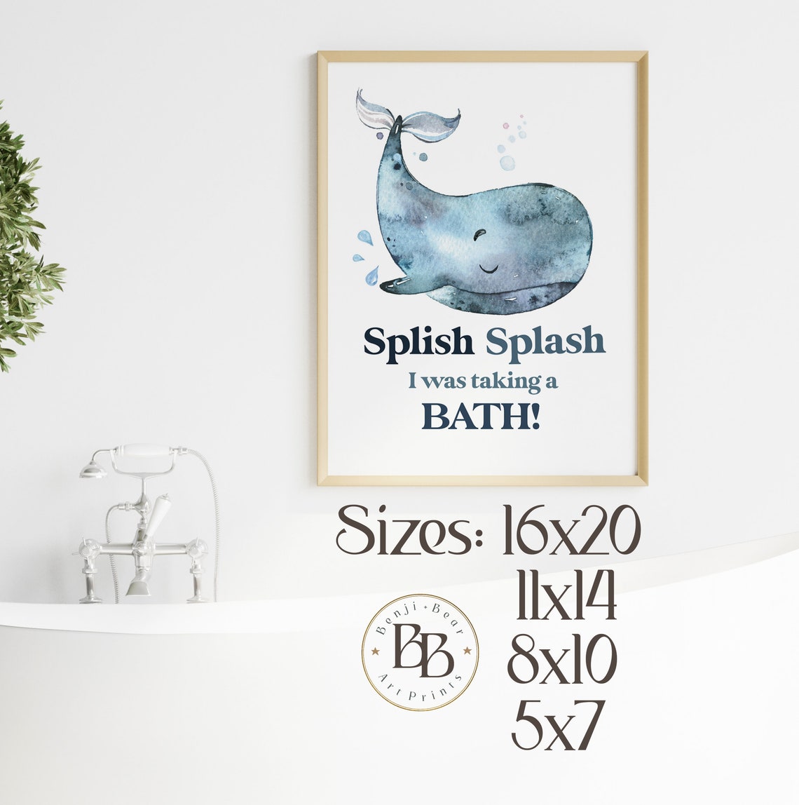 Ocean Print Bathroom Sign Kids Bathroom Decor Bath Decor - Etsy