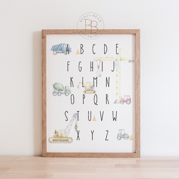 Truck Alphabet Poster - Etsy
