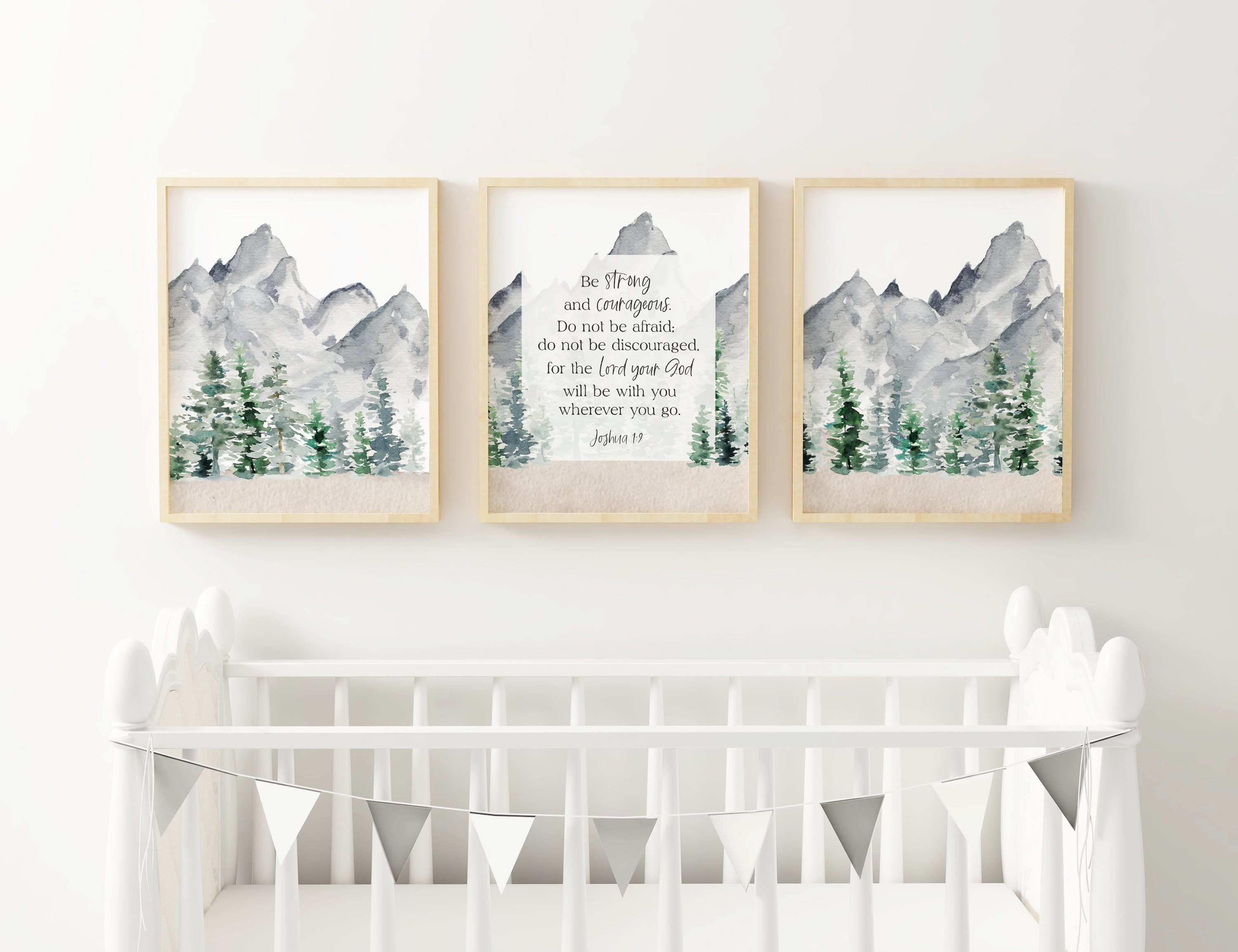 Joshua 1:9 Scripture Wall Art Bible Verse Prints Boy - Etsy