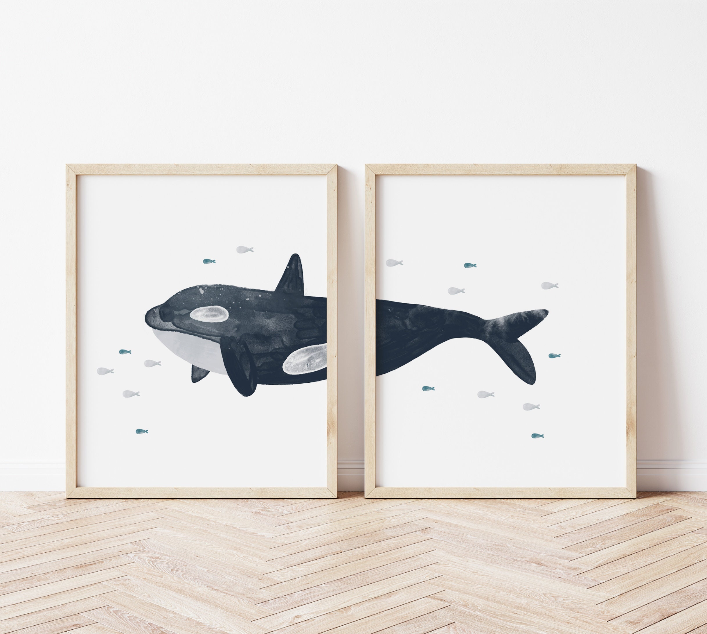 Whale Art Print Ocean Creature Wall Art Nautical Nursery - Etsy