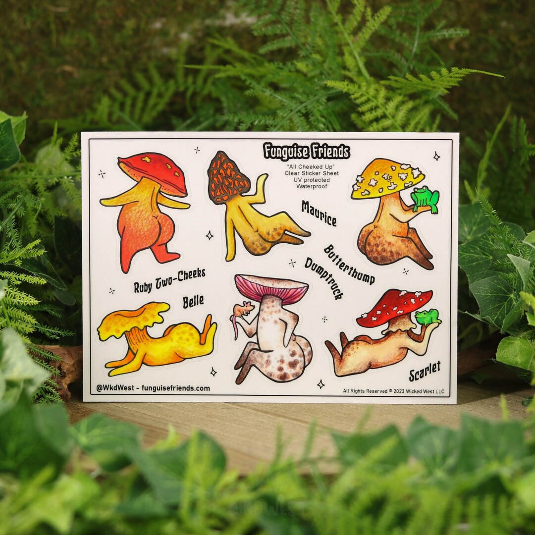 Funny Mushroom Stickers Mushroom Butts Cottagecore Sticker - Etsy