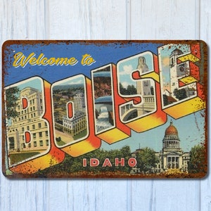 Welcome to Boise Idaho Metal Sign / Retro Vintage Housewarming Gift ...