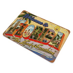 Welcome to Florida Metal Sign / 12x8 Aluminum Retro Ocean Seashore ...