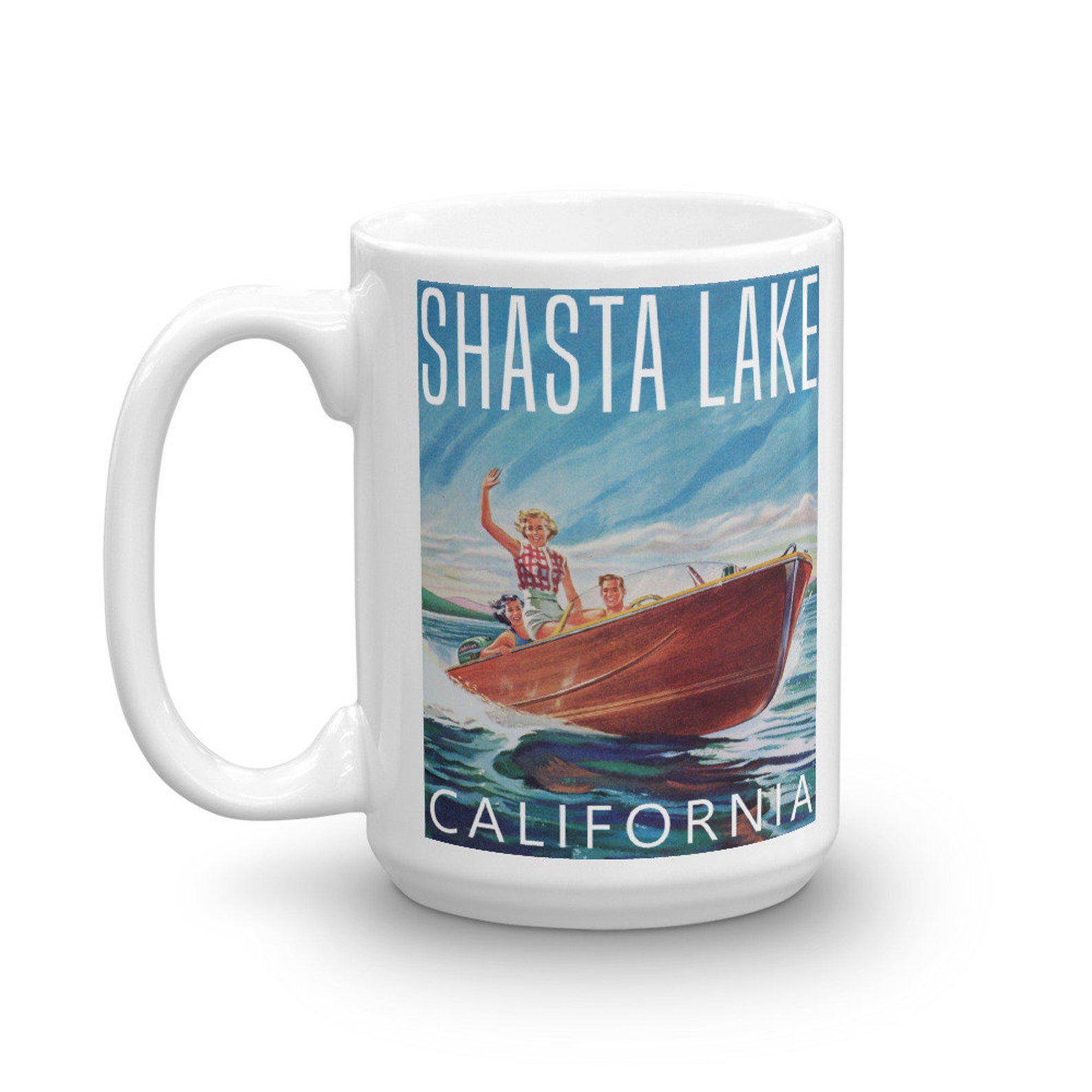 Shasta Lake Coffee Mug / New Vintage-style Lake Resort - Etsy